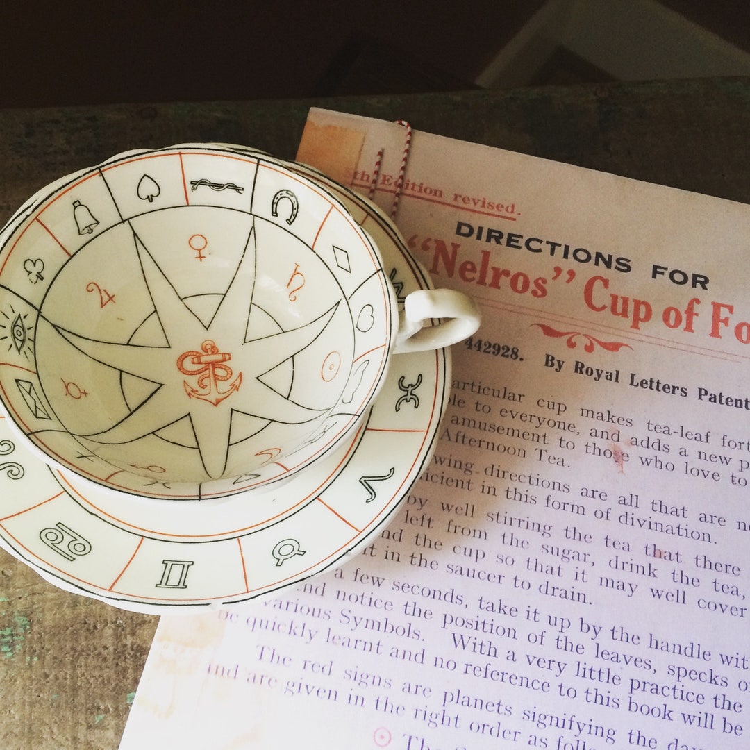 Rare Aynsley 1920s The Nelros Cup Of Fortune Reading Tea Leaves