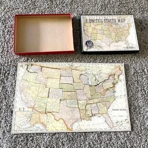 Vintage United States Die Cut Map Selchow Righter Co. USA - Etsy