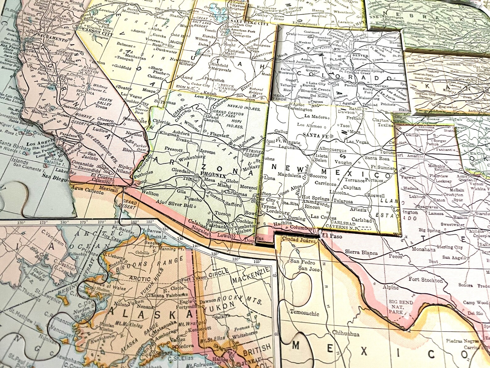 Vintage United States Die Cut Map Selchow Righter Co. USA - Etsy