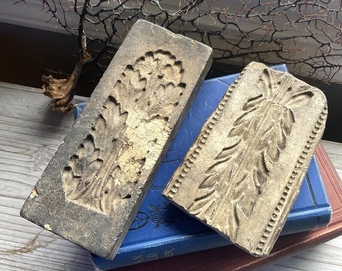 Pair- Antique Architectural Trim Molds- Stone Relief Mold- Printing ...