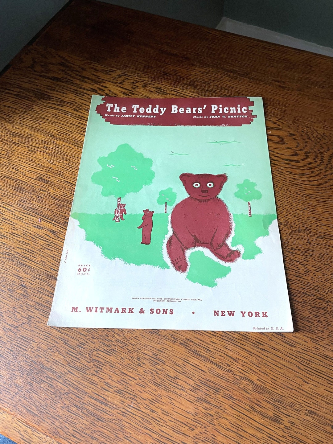 Vintage Sheet Music- "the Teddy Bears' Picnic-" John Bratton, Jimmy ...