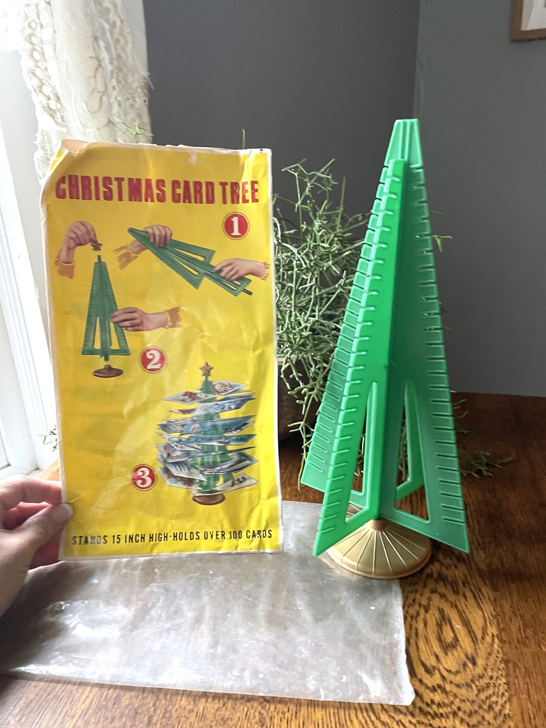 Vintage Christmas Card Tree 15'' Xmas Card Tree Holds Over 100 Cards ...