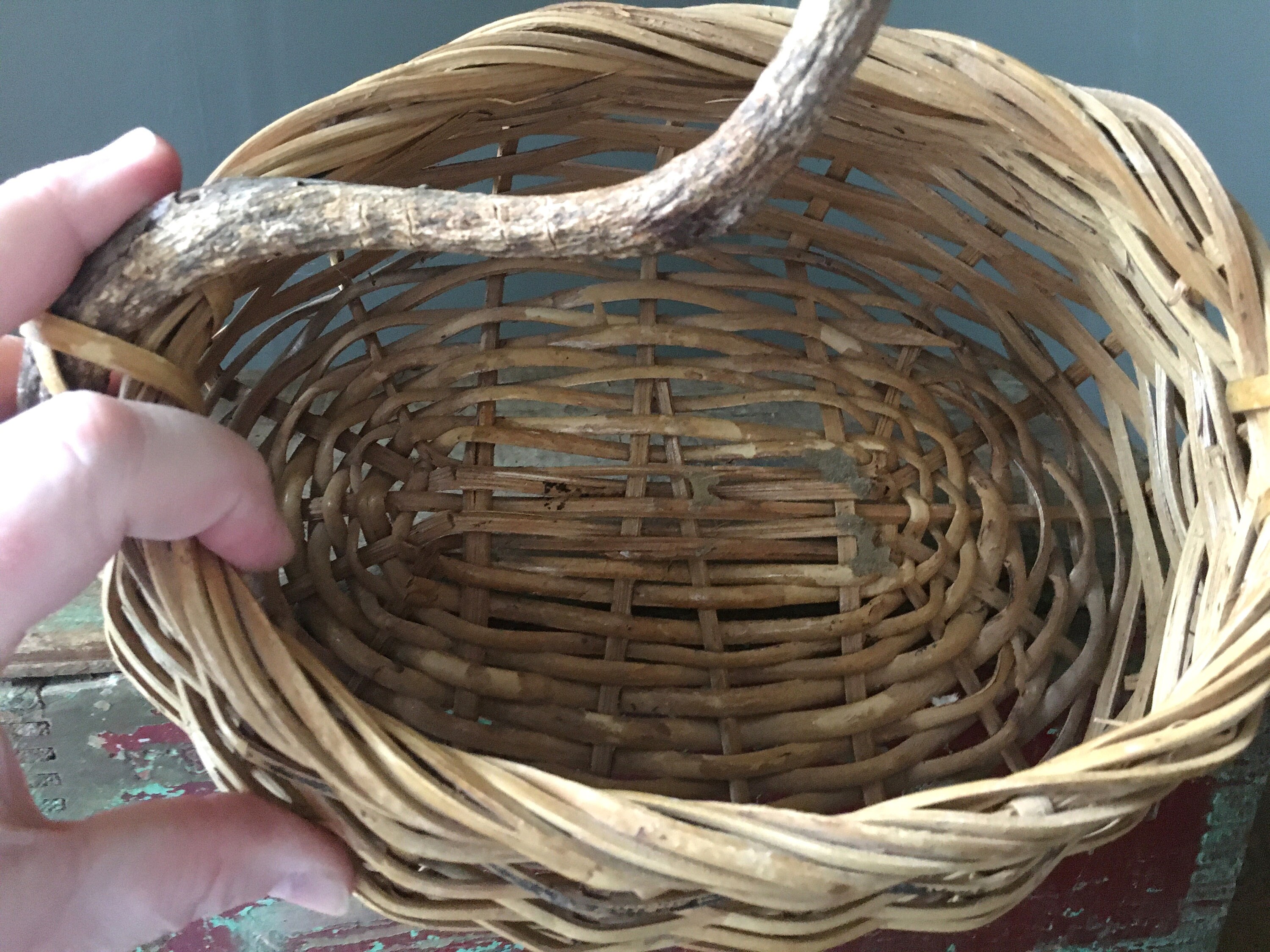 Vintage Basket Unique Vintage Rustic Basket With Natural | Etsy
