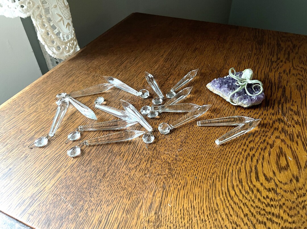 Vintage Lot 15 Vintage Crystal/ Glass Chandelier Prisms Octagon Prisms ...