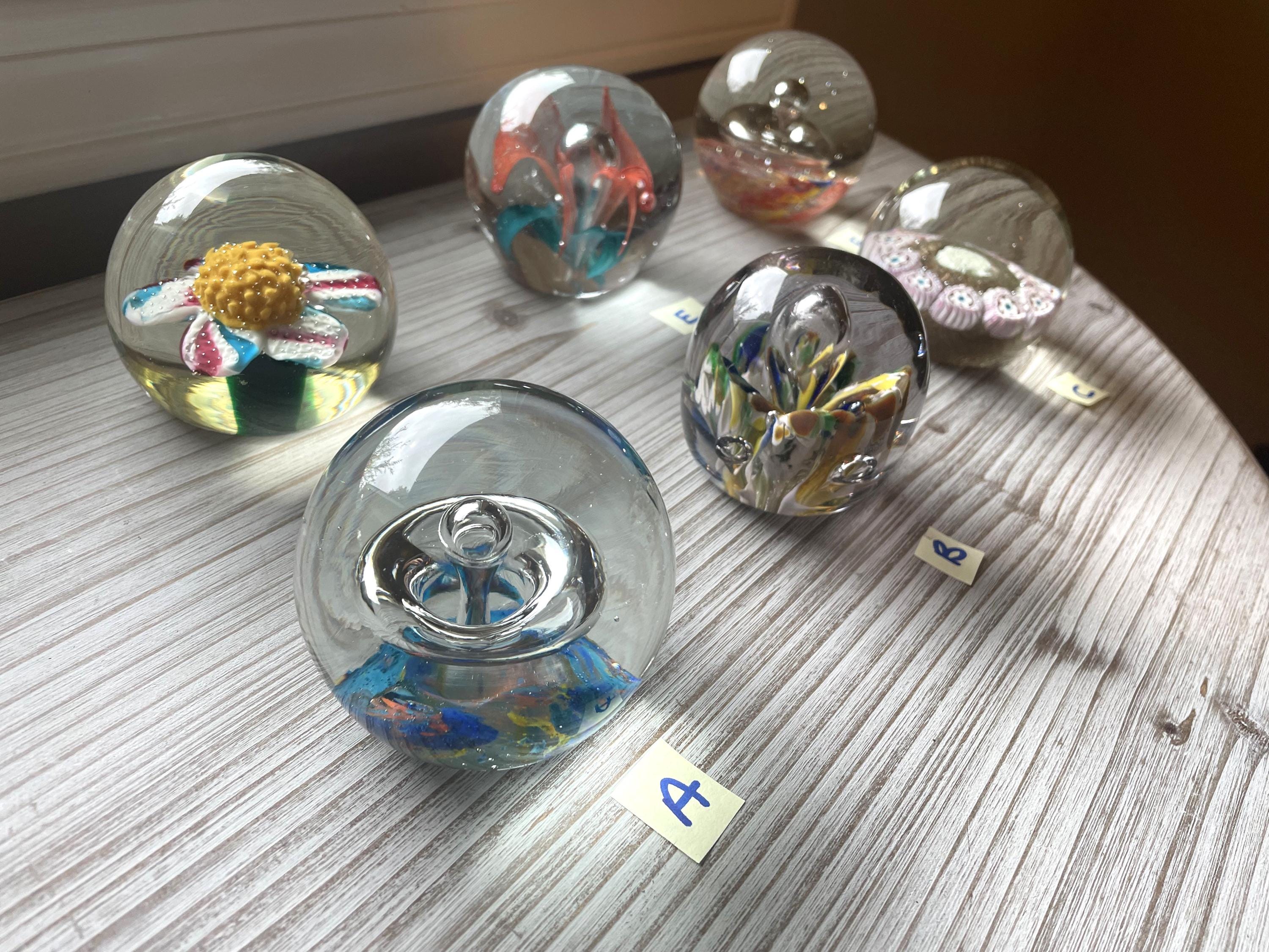 Vintage Blown Glass Paperweights- YOU Choose-office Decor- Glass Orb ...