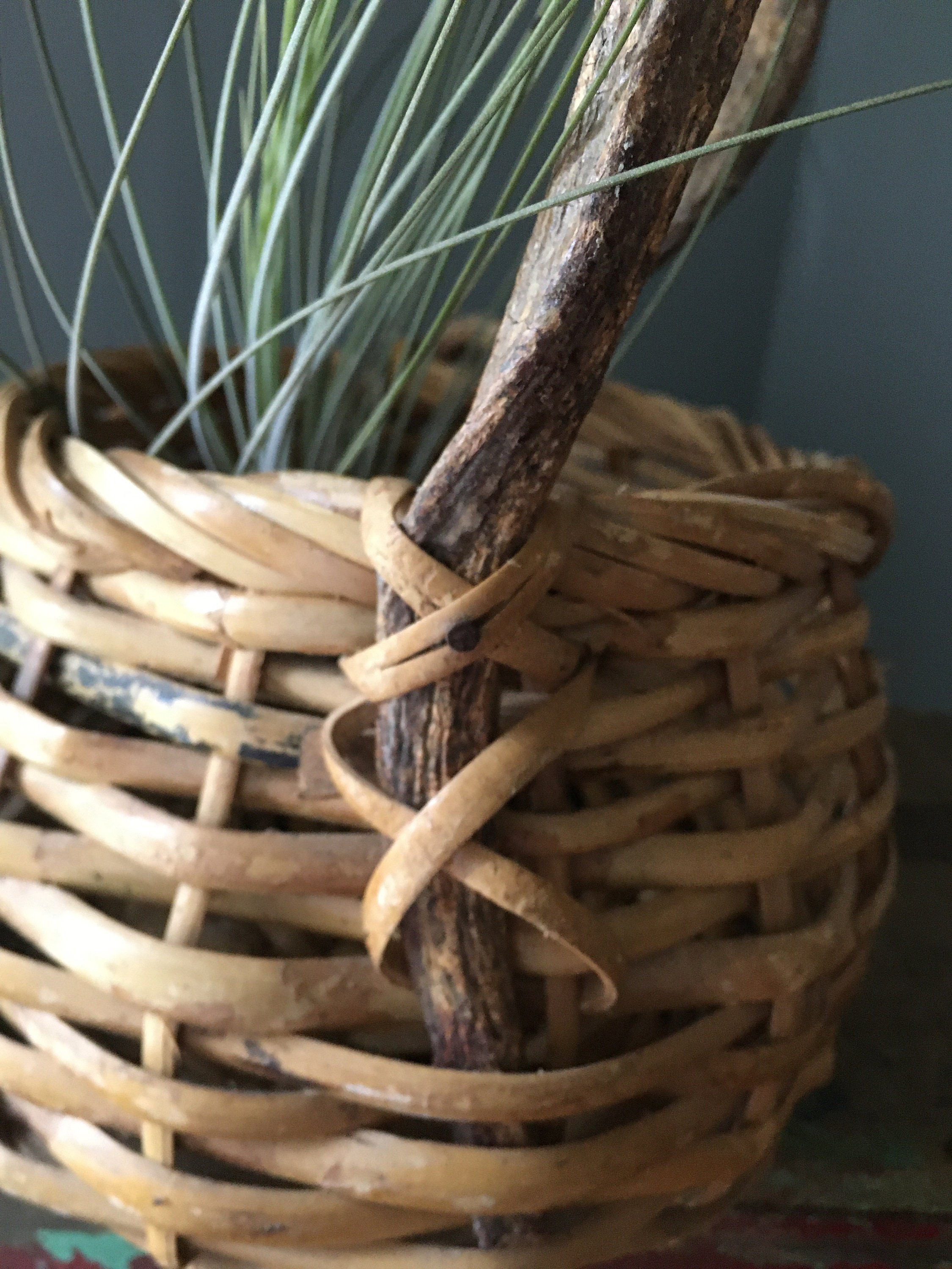 Vintage Basket Unique Vintage Rustic Basket With Natural | Etsy