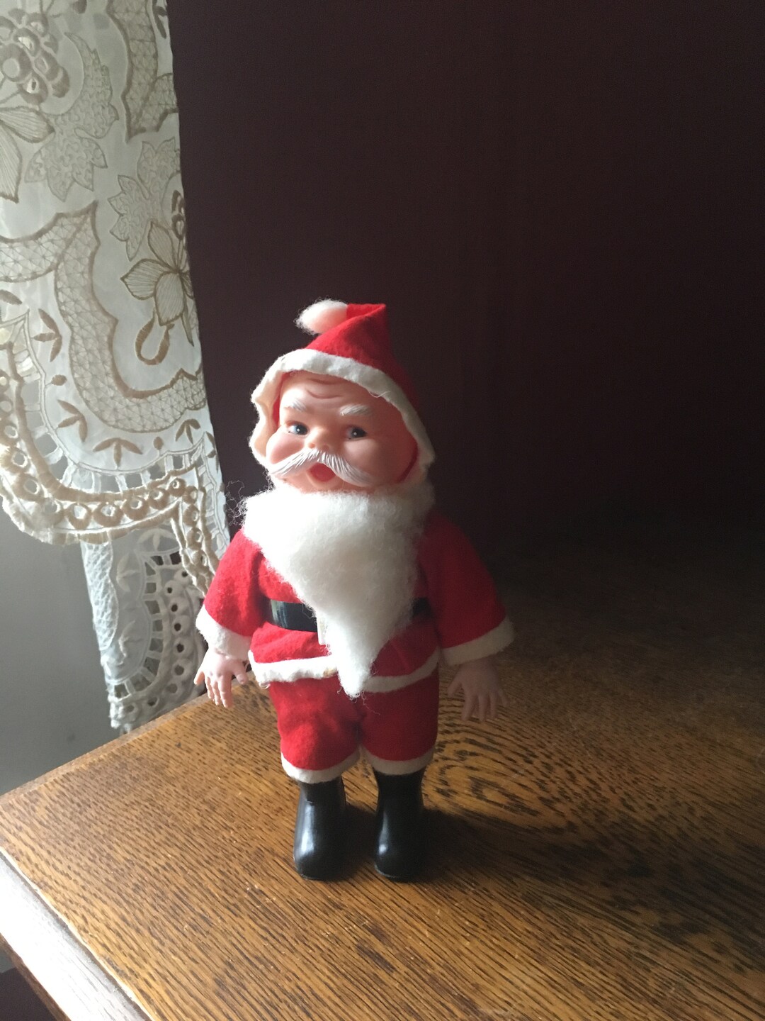 Vintage Large Santa Figure- 10'' Santa- Made in Hong Kong- Kris Kringle ...
