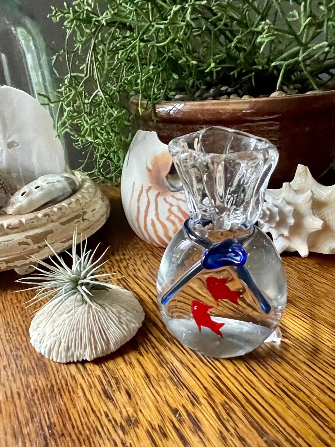 Vintage Murano Glass Goldfish in a Bag Paperweight- Handblown Glass ...