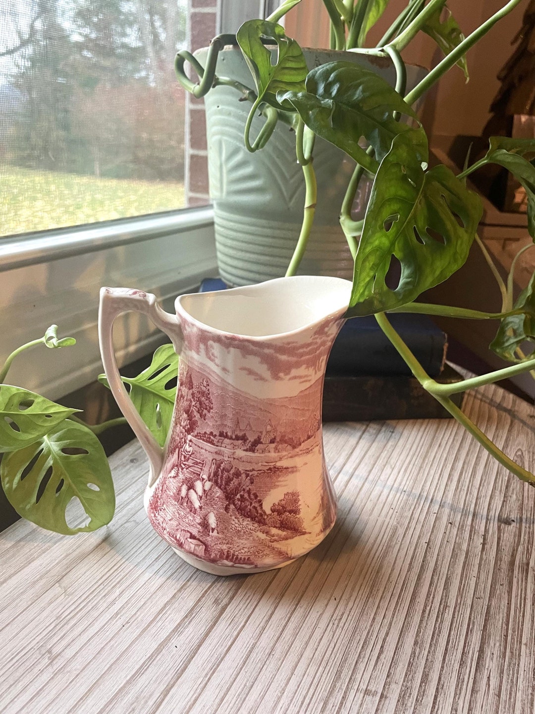 Vintage Alfred Meakin Red Tintern Pitcher/ Water Jug Staffordshire ...