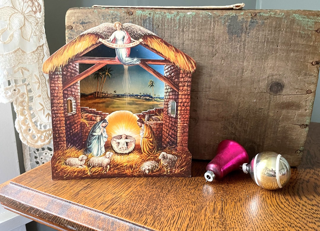 Vintage Cardboard- Paper Nativity Scene- Shrine of St. Anthony ...