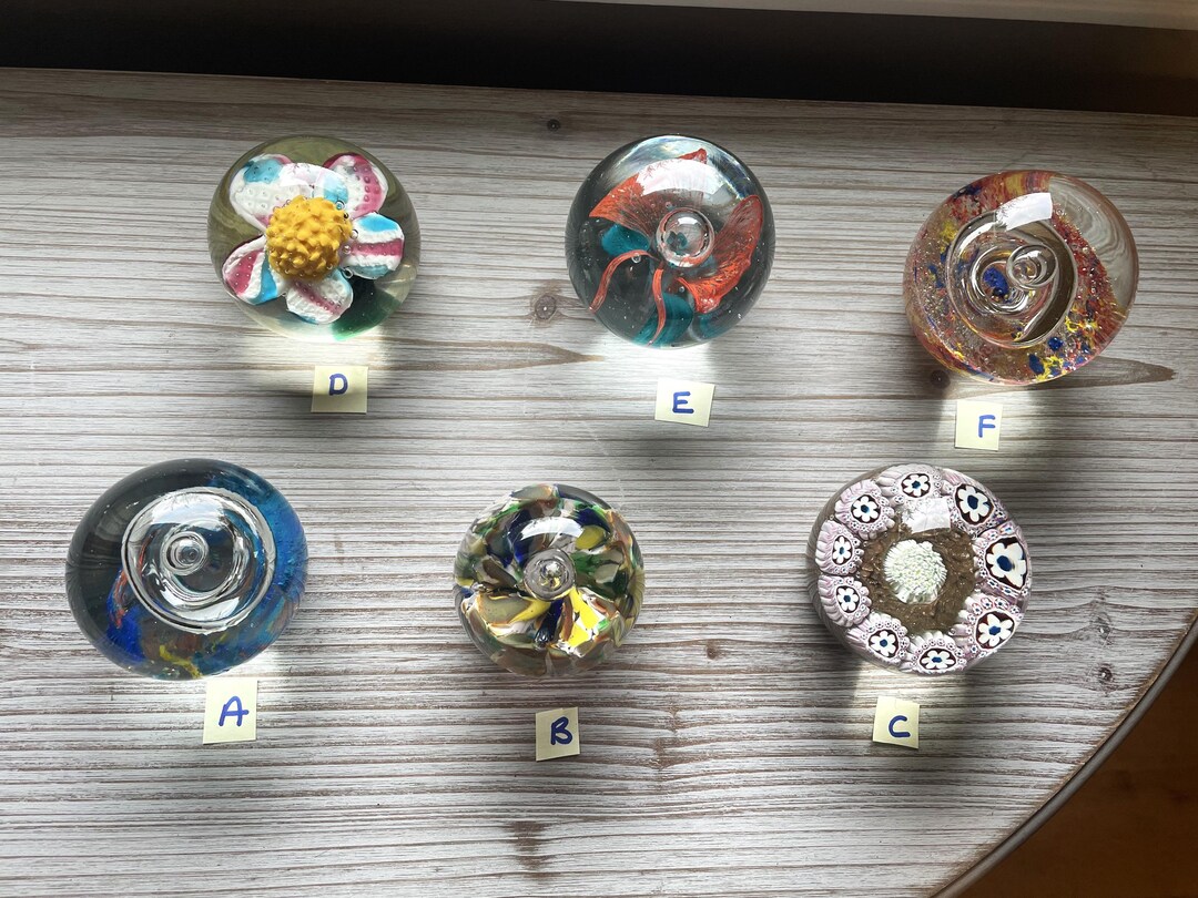 Vintage Blown Glass Paperweights- YOU Choose-office Decor- Glass Orb ...