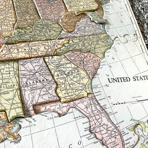 Vintage United States Die Cut Map Selchow Righter Co. USA - Etsy