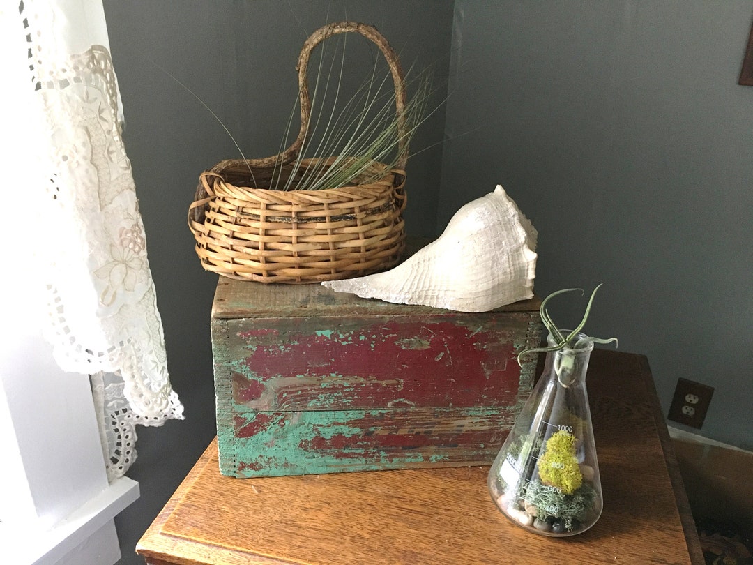 Vintage Basket Unique Vintage Rustic Basket With Natural - Etsy