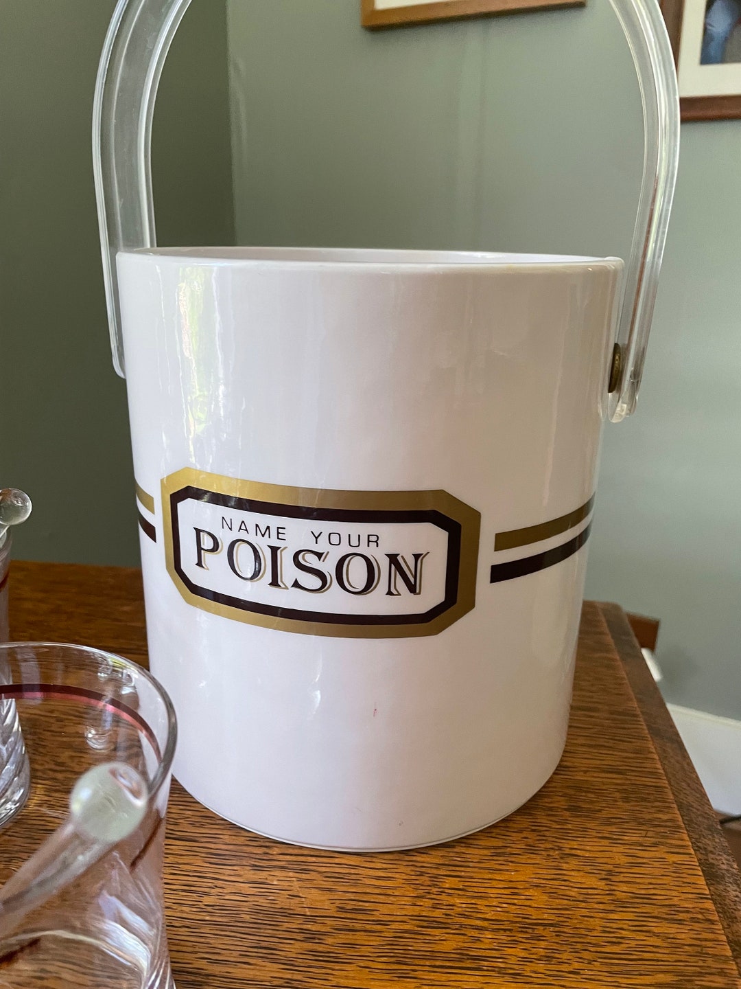 Vintage Cera MCM Name Your Poison Ice Bucket No Lid Mad Men Style ...