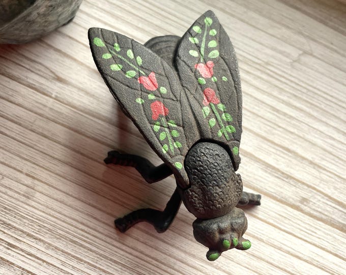 Vintage Figural Cast- Iron Fly- Match Safe- Hinged Wings- Folk Art ...