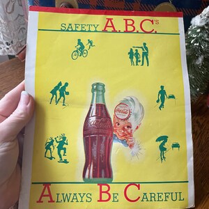 Vintage 1949 Coca- Cola Safety Abc's Advertising Writing Table- Sprite ...