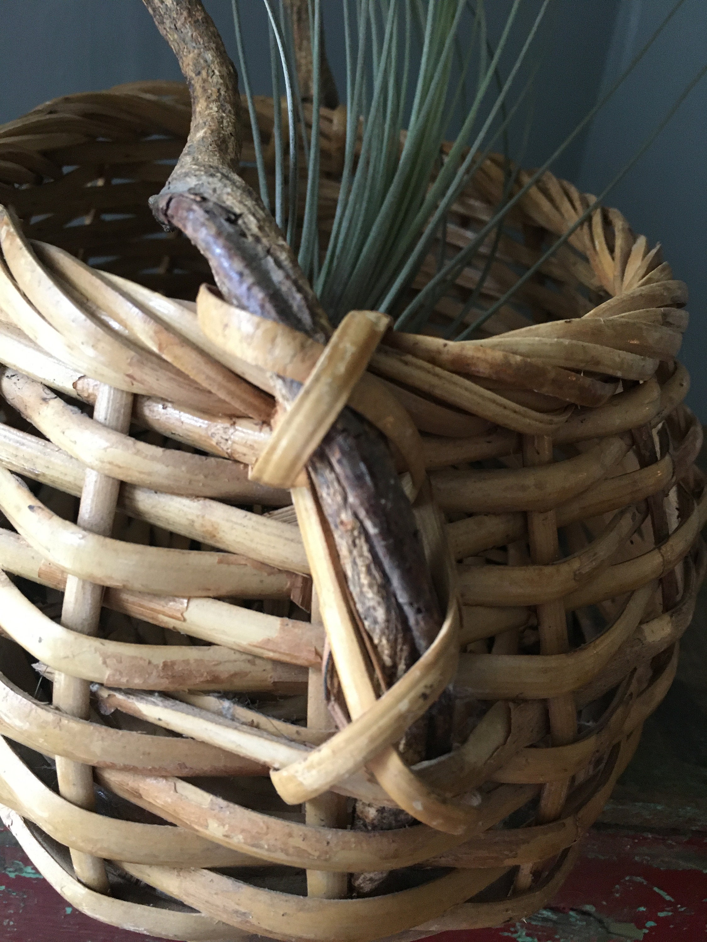 Vintage Basket Unique Vintage Rustic Basket With Natural | Etsy