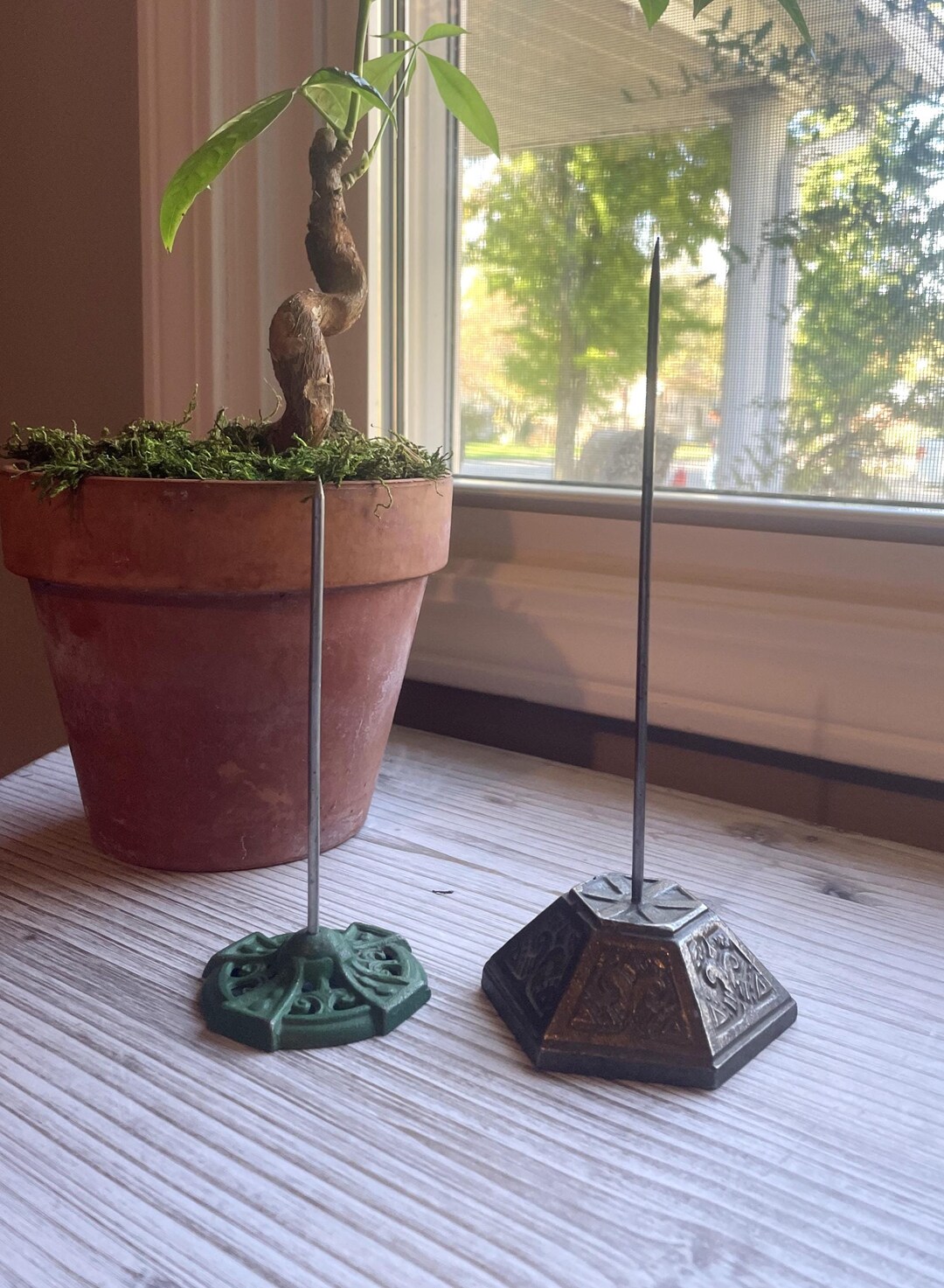 Vintage Cast Metal Office Receipt Hook-metal Bill Spike- Vintage Ticket ...