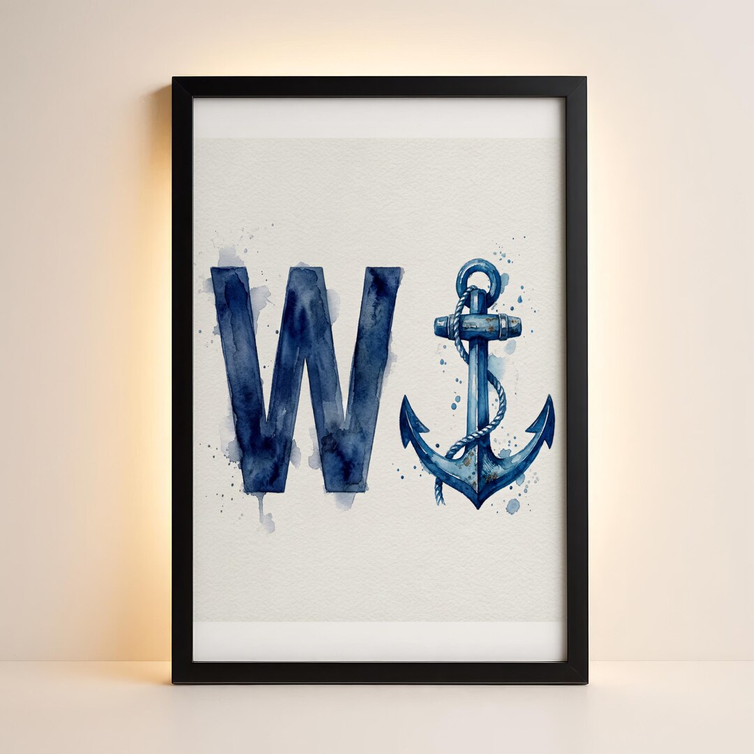 Funny Anchor Print, W Anchor Rude Humor Wall Art, Nautical Joke Poster ...
