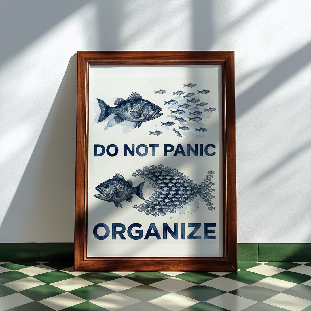 Do Not Panic Organize Print, Motivational Fish Wall Art, Leadership ...