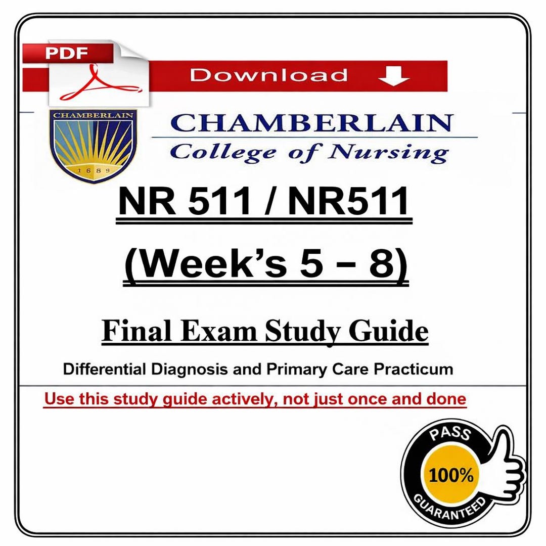 Guide d'étude de l'examen final NR 511 / NR511 Semaines 5 à 8 | Collège ...