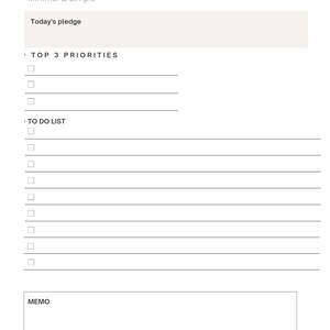 Minimal Daily Planner Printable PDF to Do List Priorities A4 Size ...