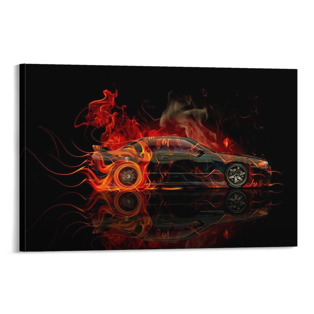 Car Poster JDM R32 Side Views Wall Art Picture Painting Poster Canvas ...