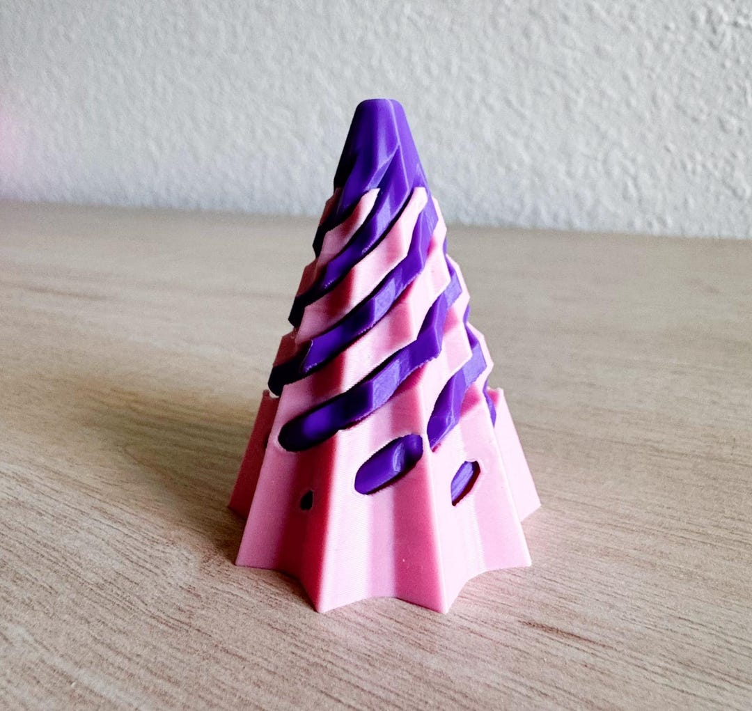 Two-color Spiral Cone Fidget | 3D Printed Sensory Toy | Desk Fidget ...