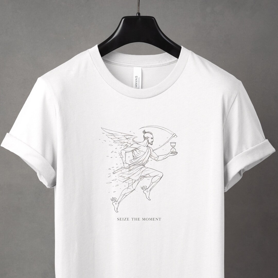 Kairos T-shirt: Greek Myth Line Art, Unisex Cotton Tee - Etsy