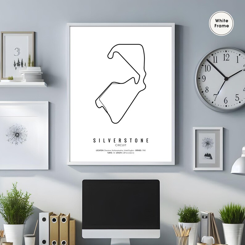 Silverstone Circuit F1 Racetrack Map Art Poster - Etsy