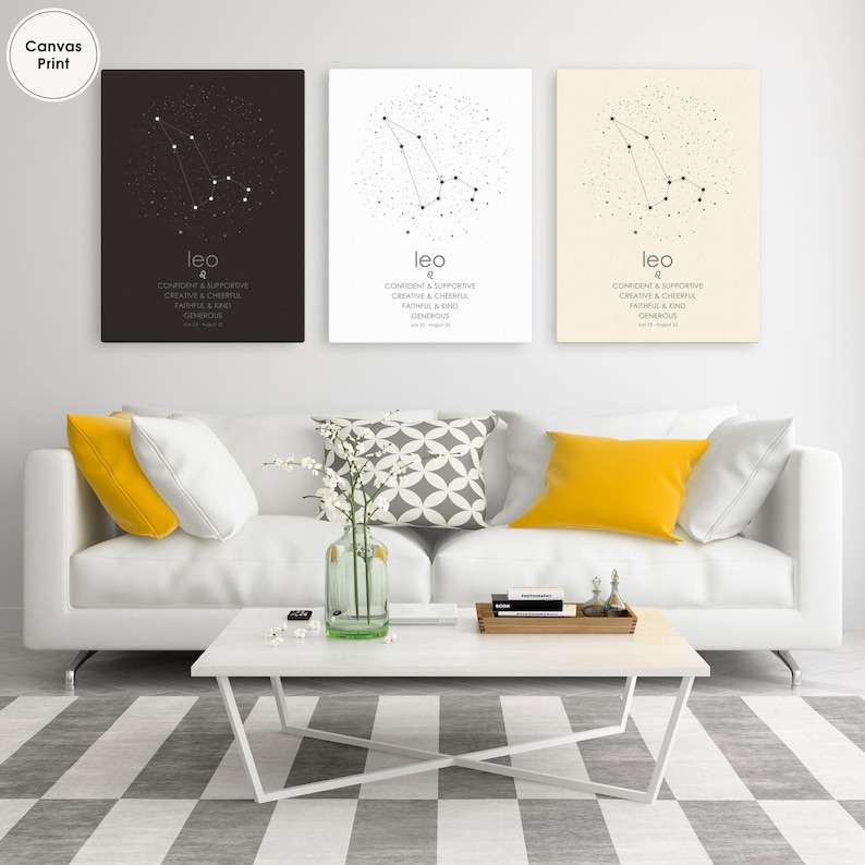 Leo Constellation Map Print, Zodiac Sign Astrology Poster - Etsy
