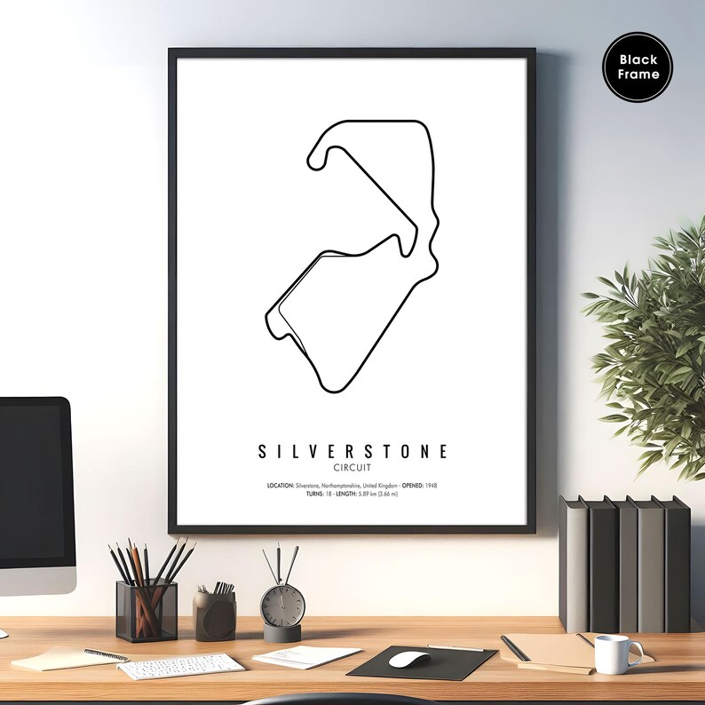 Silverstone Circuit F1 Racetrack Map Art Poster - Etsy