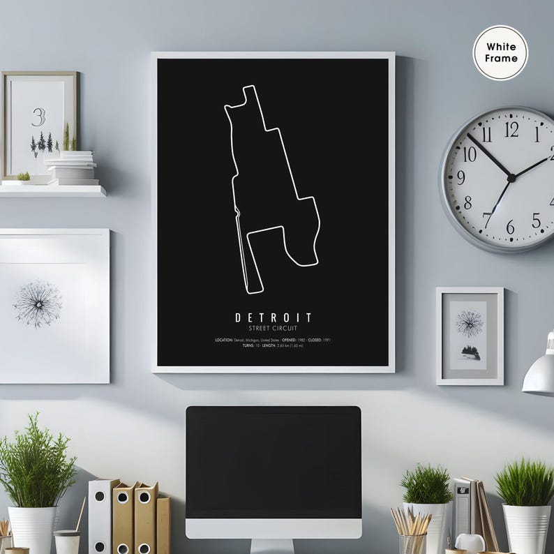 Detroit Street Circuit F1 Racetrack Map Art Print - Etsy