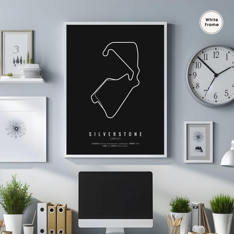 Silverstone Circuit F1 Racetrack Map Art Poster - Etsy