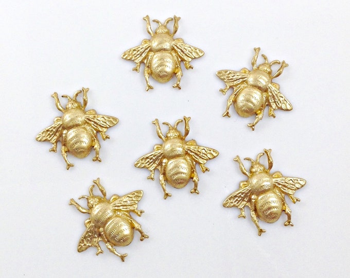 Raw Brass Bee, SMALL Bee Embellishment, Brass Honey Bee, Jewelry ...