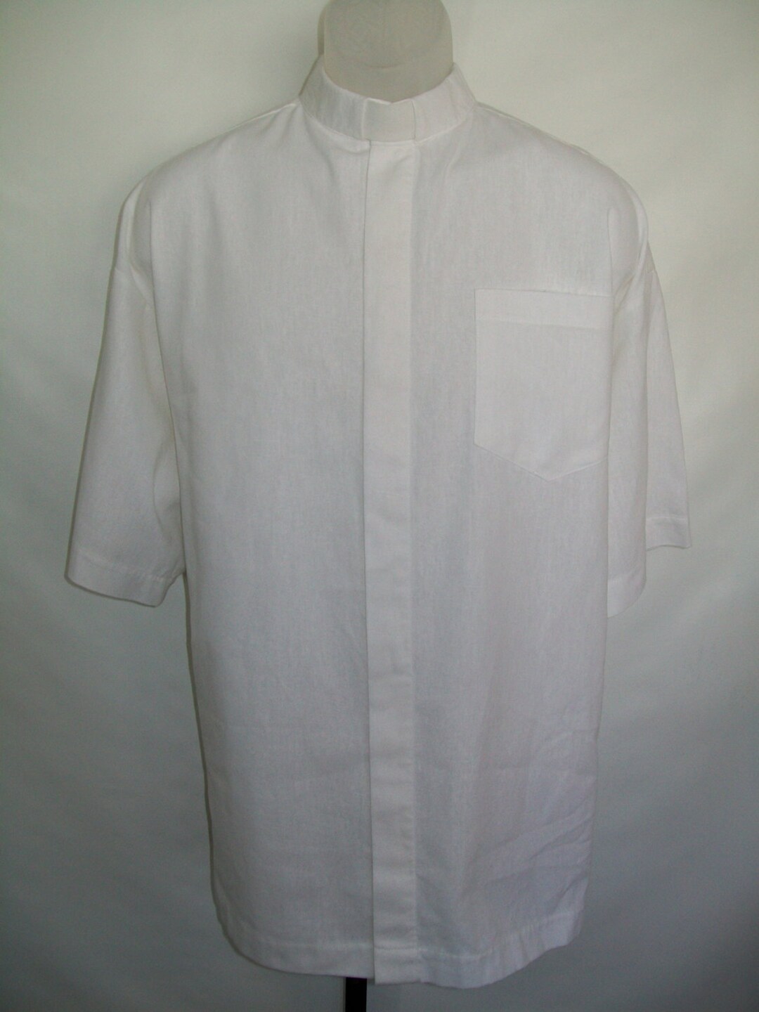 CAMP Clerical Tab White Linen Cotton Blend Shirt. Select Size for Made ...