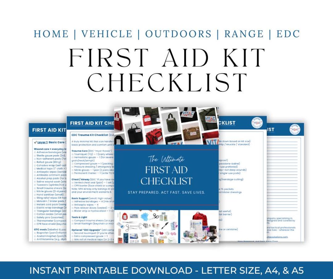 First Aid Trauma Kit Checklist | Emergency Preparedness | (downloadable ...