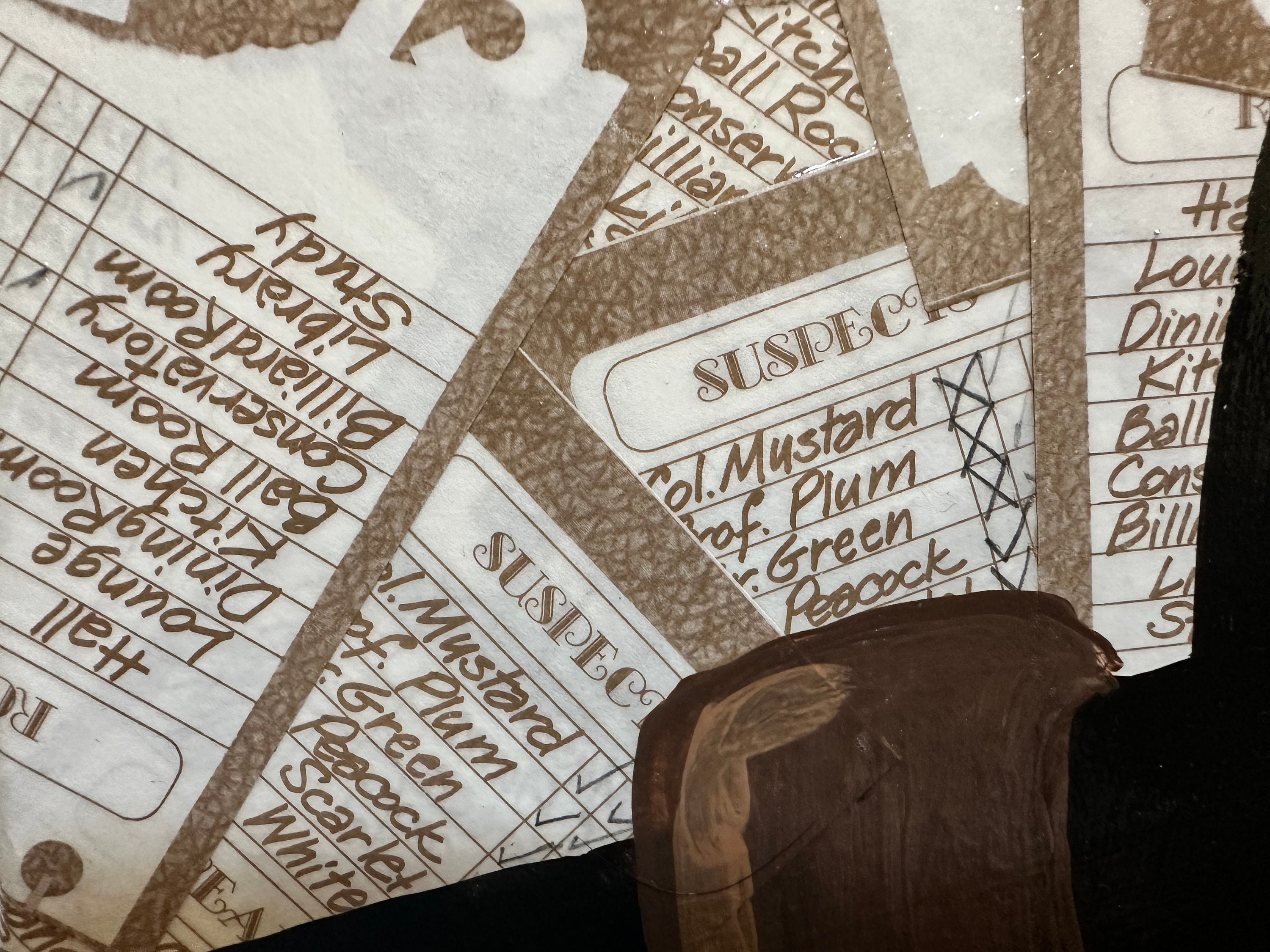 Clue Board Game Inspired Original Art Painting for Family Game Room or ...