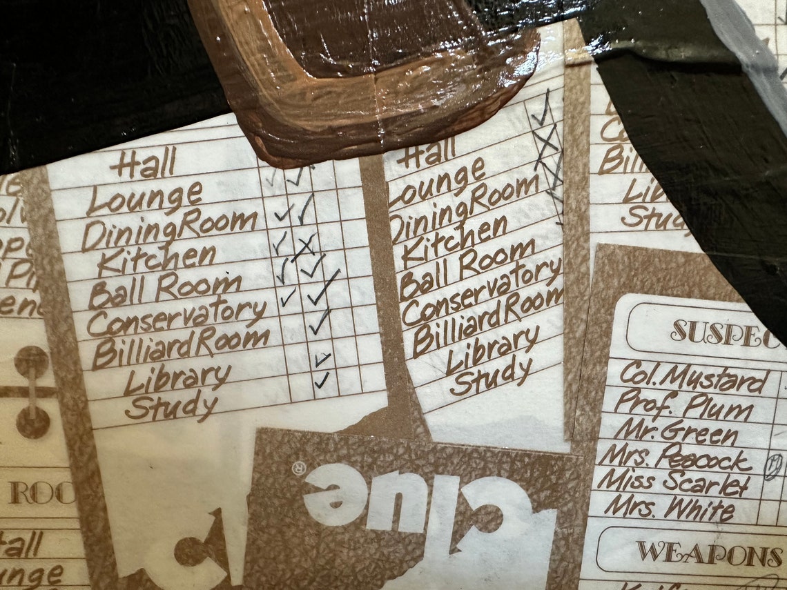 Clue Board Game Inspired Original Art Painting for Family Game Room or ...