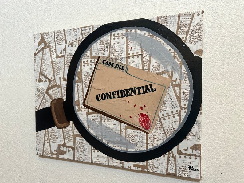 Clue Board Game Inspired Original Art Painting for Family Game Room or ...