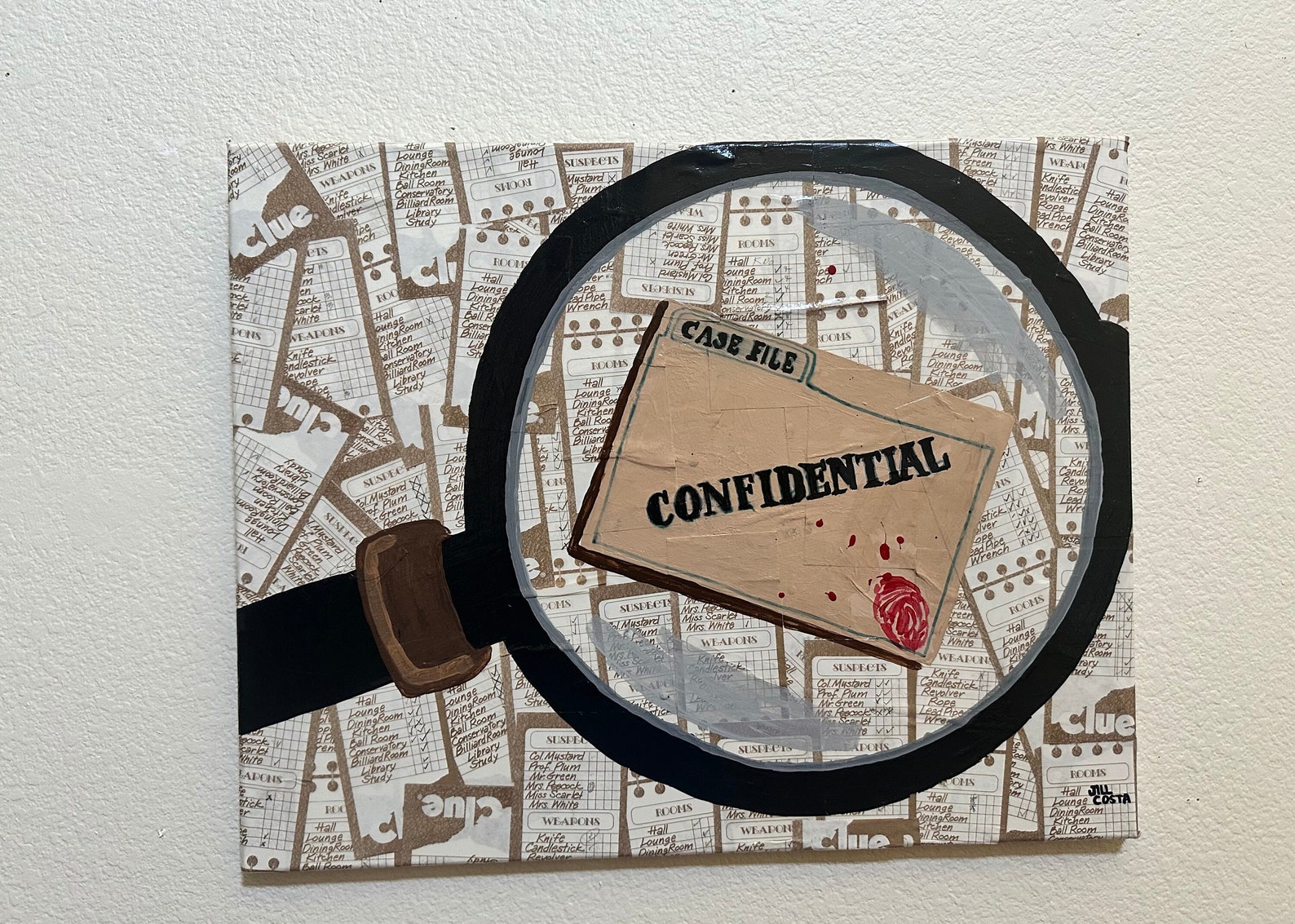 Clue Board Game Inspired Original Art Painting for Family Game Room or ...
