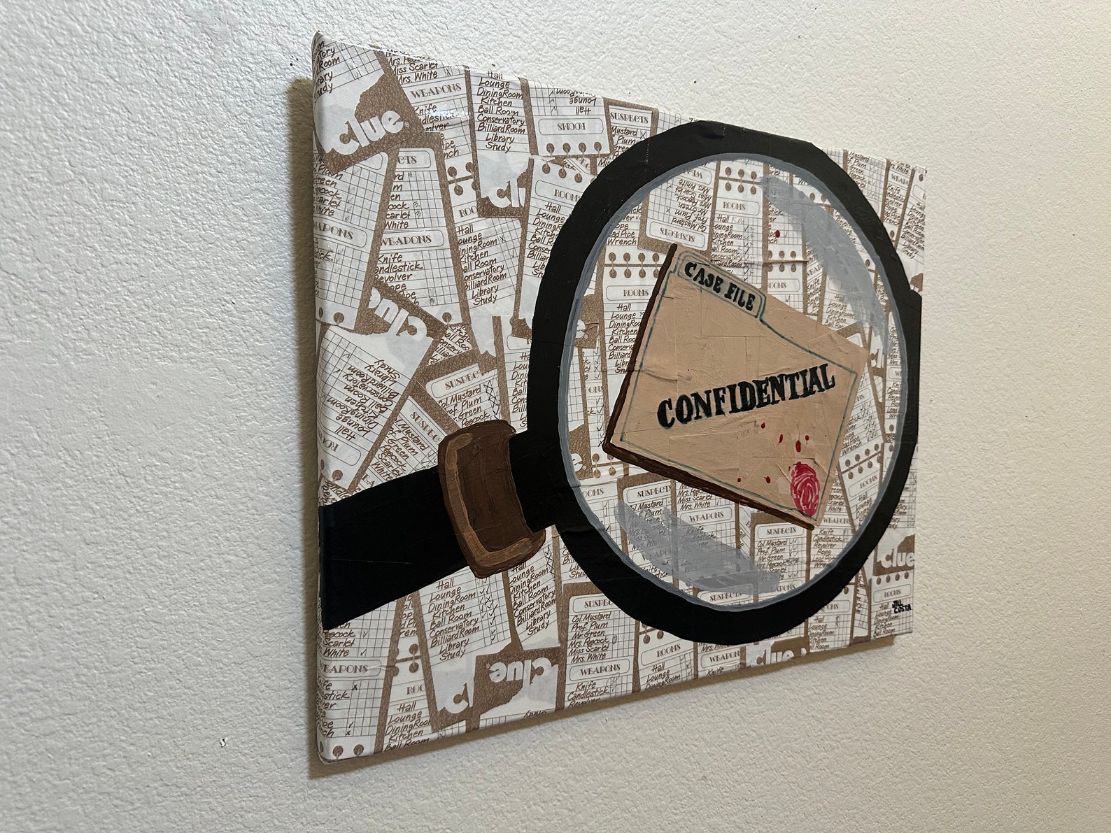 Clue Board Game Inspired Original Art Painting for Family Game Room or ...