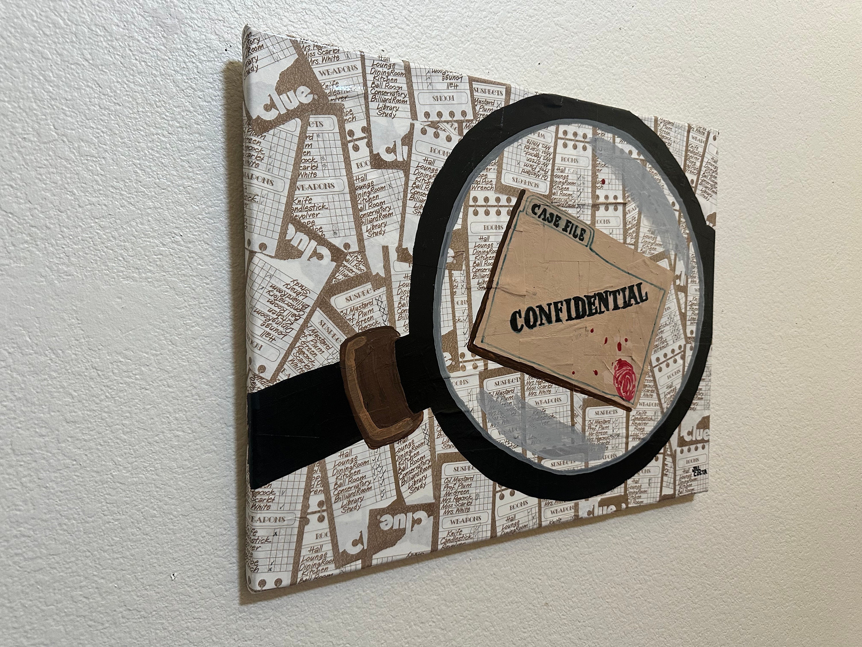 Clue Board Game Inspired Original Art Painting for Family Game Room or ...