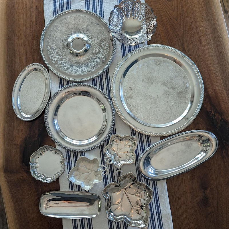 Antique Silver Trays Oval - Etsy