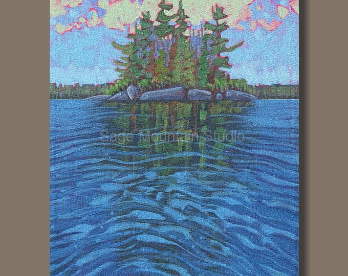 MUSKOKA LANDSCAPE PAINTING, 14x11, Lake Painting, Vertical Painting ...