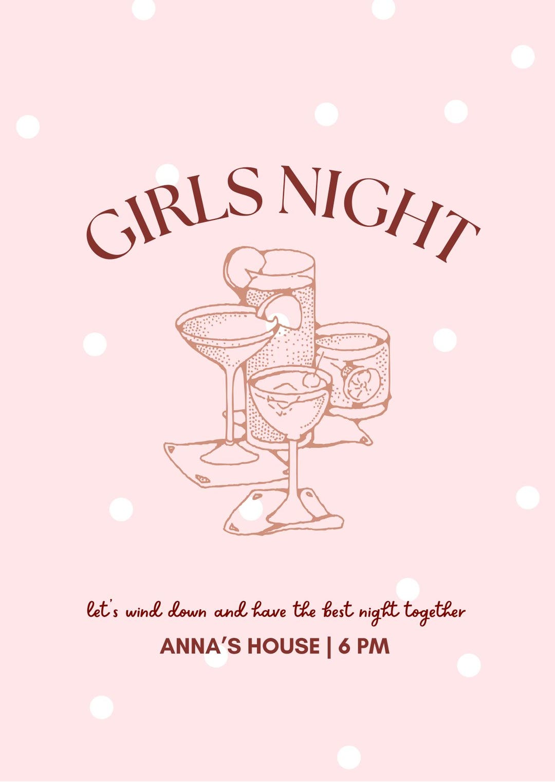 Girls Night Invitation Template Printable Cocktail Party Invite ...