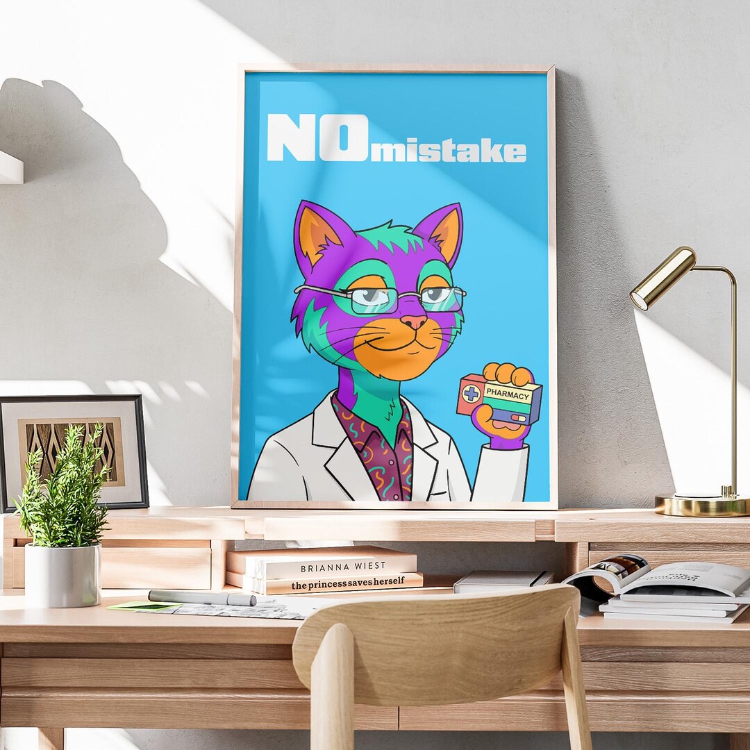 Pharmacist Cat Wall Art, Pharmacy Drugstore Medical Decor Gift - Etsy