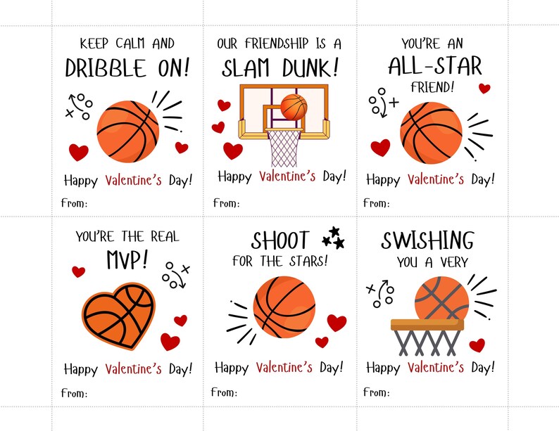 Basketball Valentine's Day Cards, Kids Classroom, All Star MVP ...