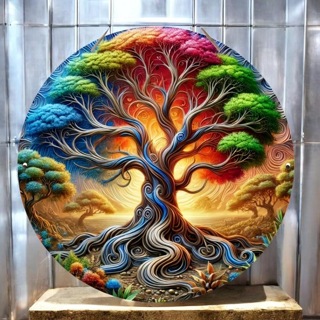 Wooden Mandala Wall Art | 2D Tree of Life Round Sign for Home Decor - Etsy