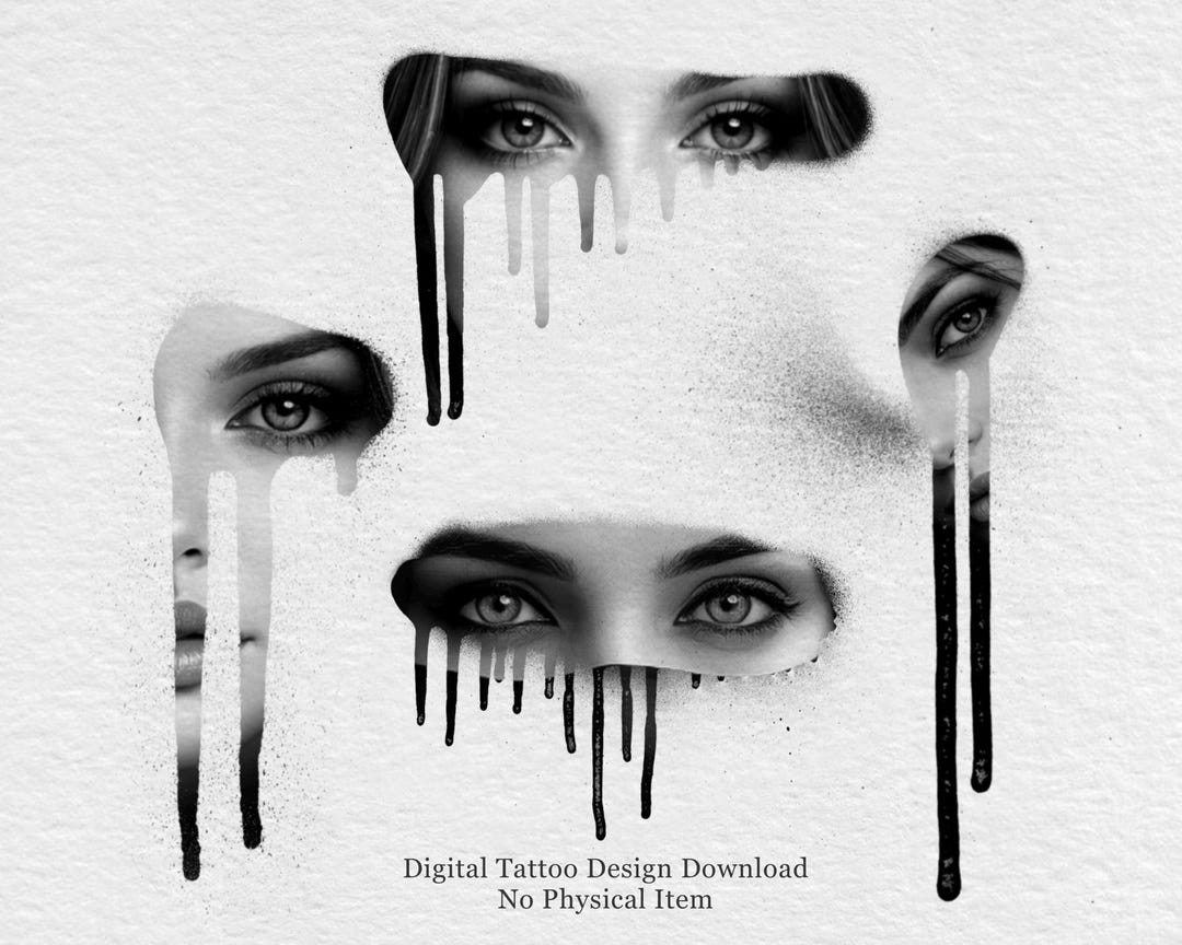 Abstract Eyes Tattoo Designs | Blackwork Drip Style, Minimal Female ...